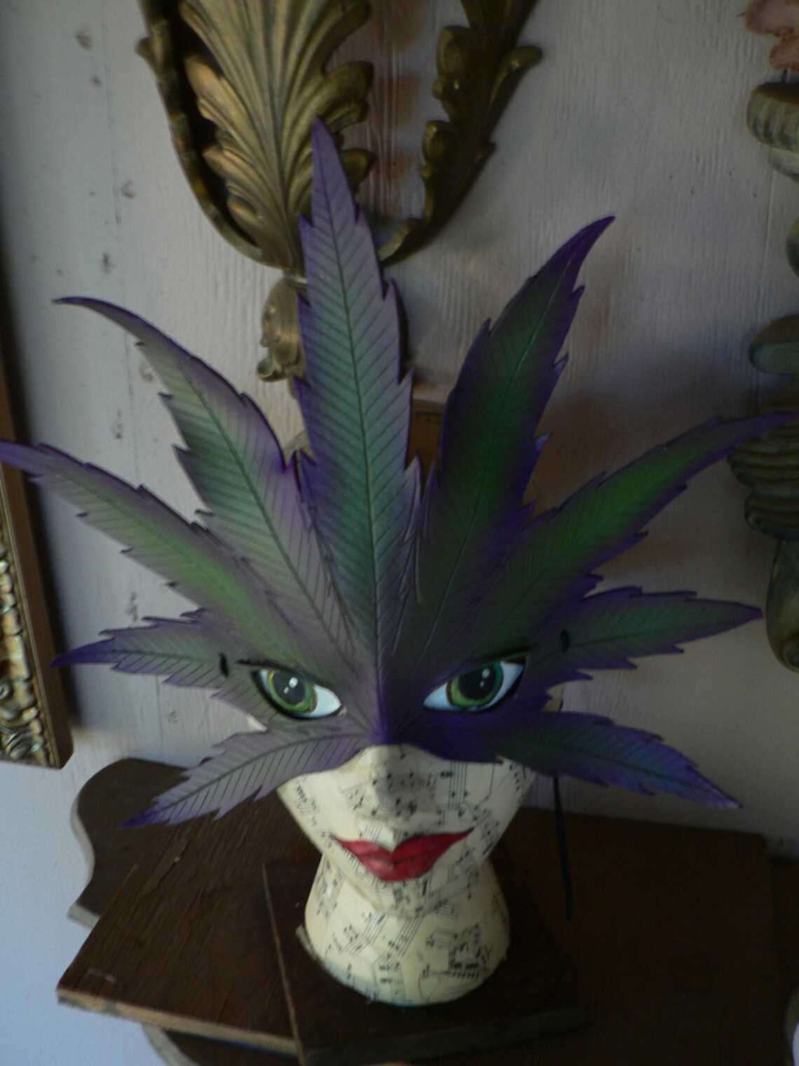 PURPLE Cannabis Leaf Mask, Marijuana Leaf Leather Mask, NORML - Etsy