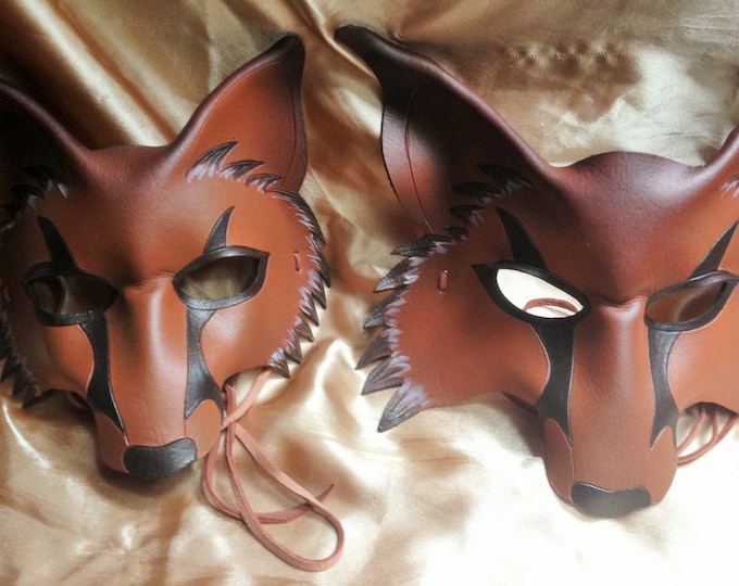 Mr and Mrs Fox Masks Leather Masks for Two Couple Theme - Etsy