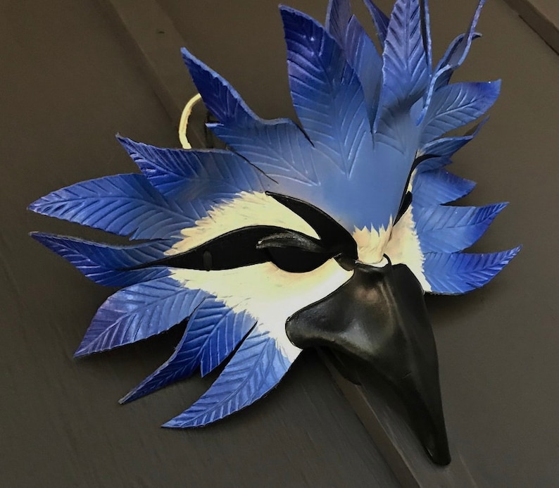 Blue Jay, Blue Bird, Bluebird Leather Bird Mask by Faerywhere - Etsy