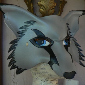 Grey Fox or Wolf Leather Mask - Etsy