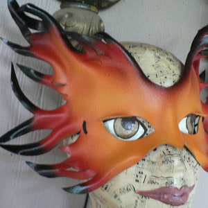 Fire Elemental Mask, Leather Flame Mask by Faerywhere - Etsy