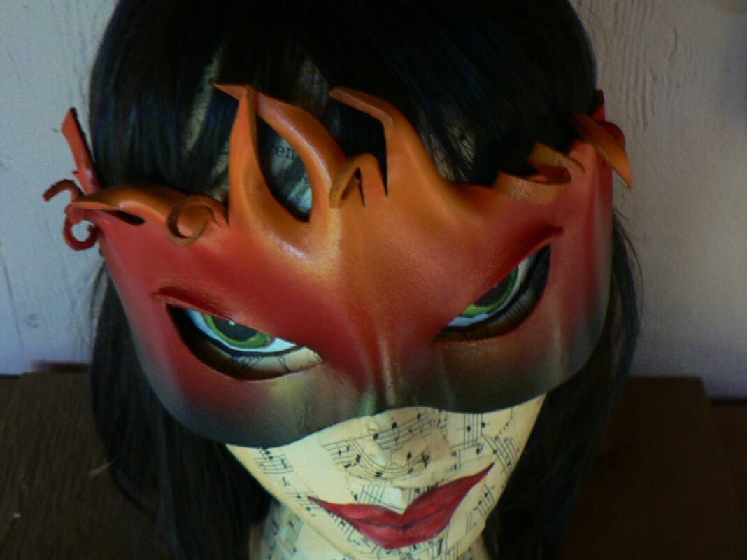 Dark Fire Pixie Leather Mask Create Your Own Unique Fiery - Etsy