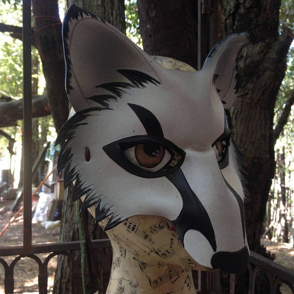 Silver Fox, Small White Fox Mask, White Wolf Leather Mask by Faerywhere ...
