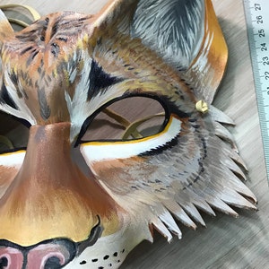 Lynx Mask, OOAK Leather Werecat Mask, Beautifully Hand Painted by ...