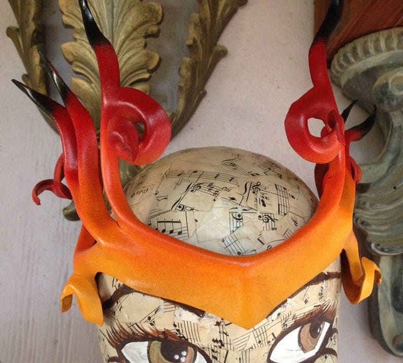 Fire Headpiece, Spikey Firey Crown, Leather Head Piece by Faerywhere - Etsy