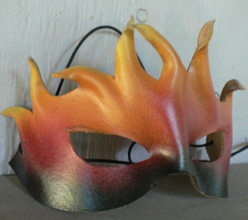 Dark Fire Pixie Leather Mask Create Your Own Unique Fiery | Etsy