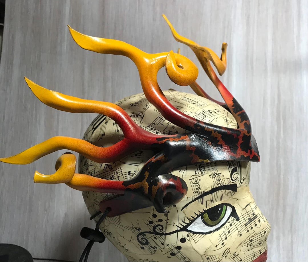 Lava and Fire Elemental, Head Piece, Spikey Pointy Leather Crown ...