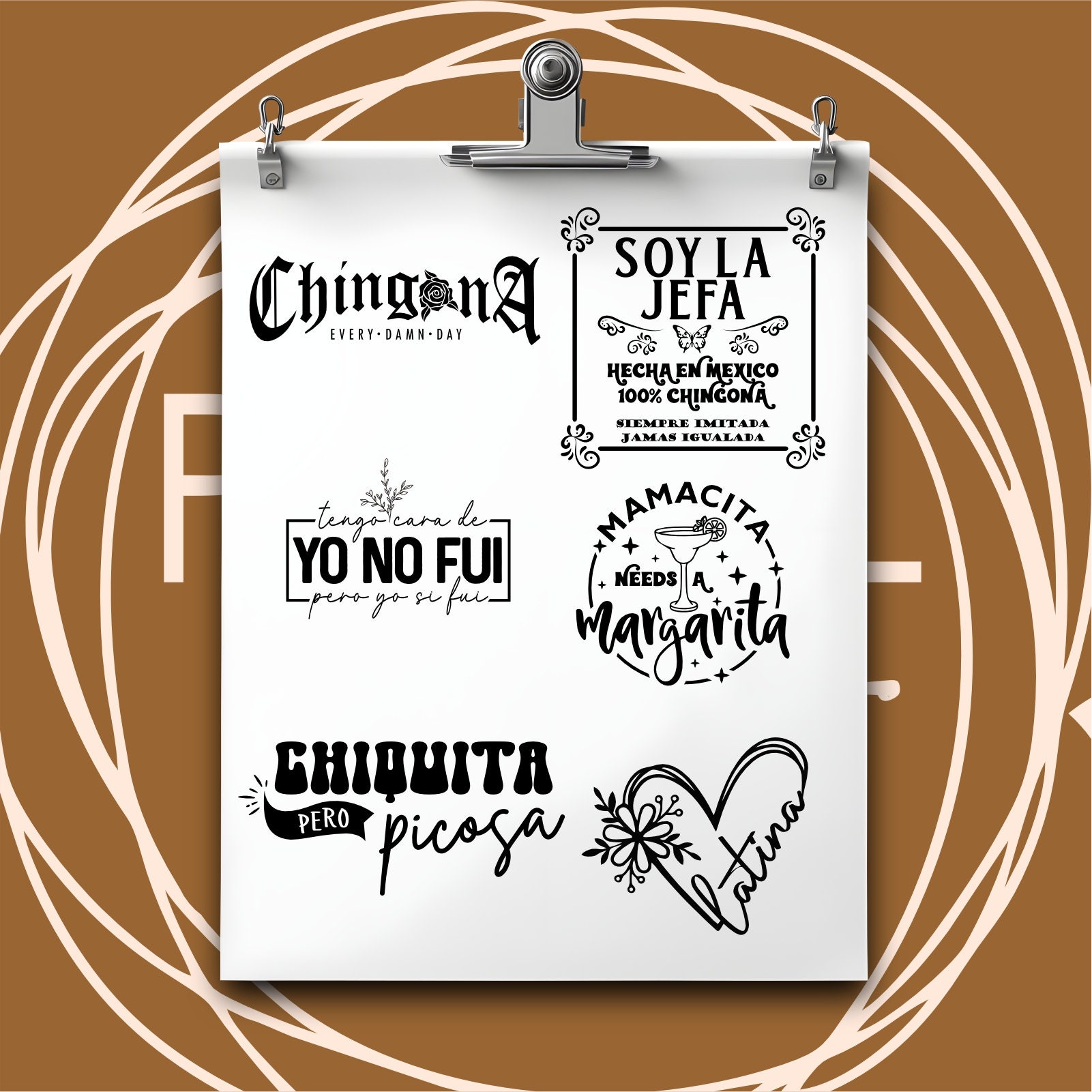 Latina SVG PNG Design Bundle, Chingona Svg, Latin Quotes SVG, Mexican ...