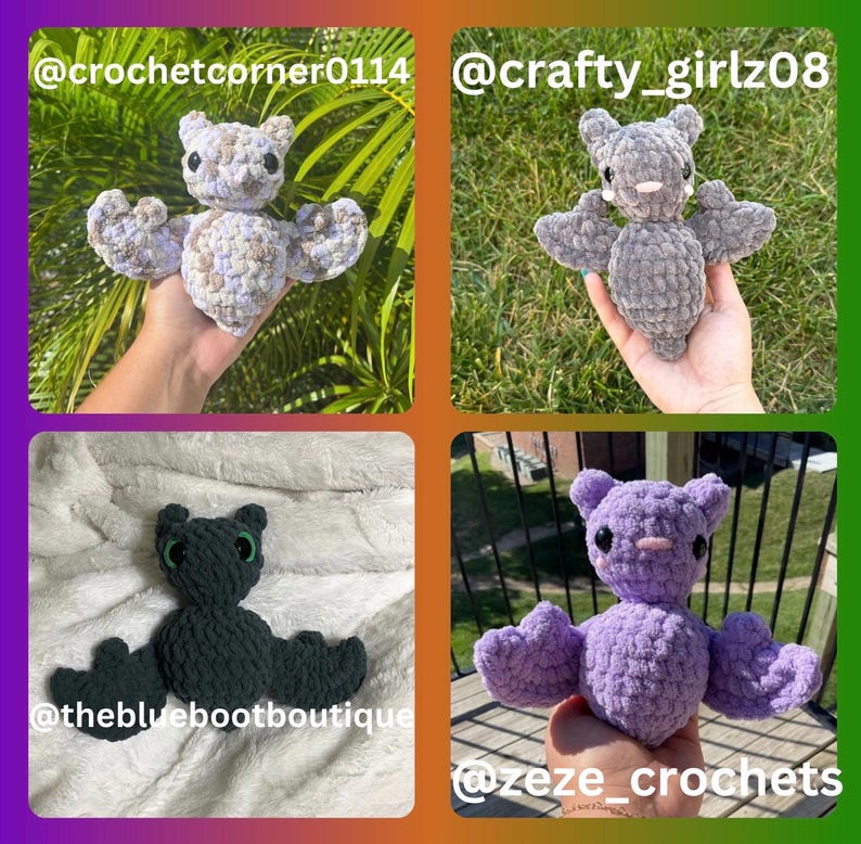 Low-sew Bat Crochet Pattern (pdf Pattern Only) - Etsy
