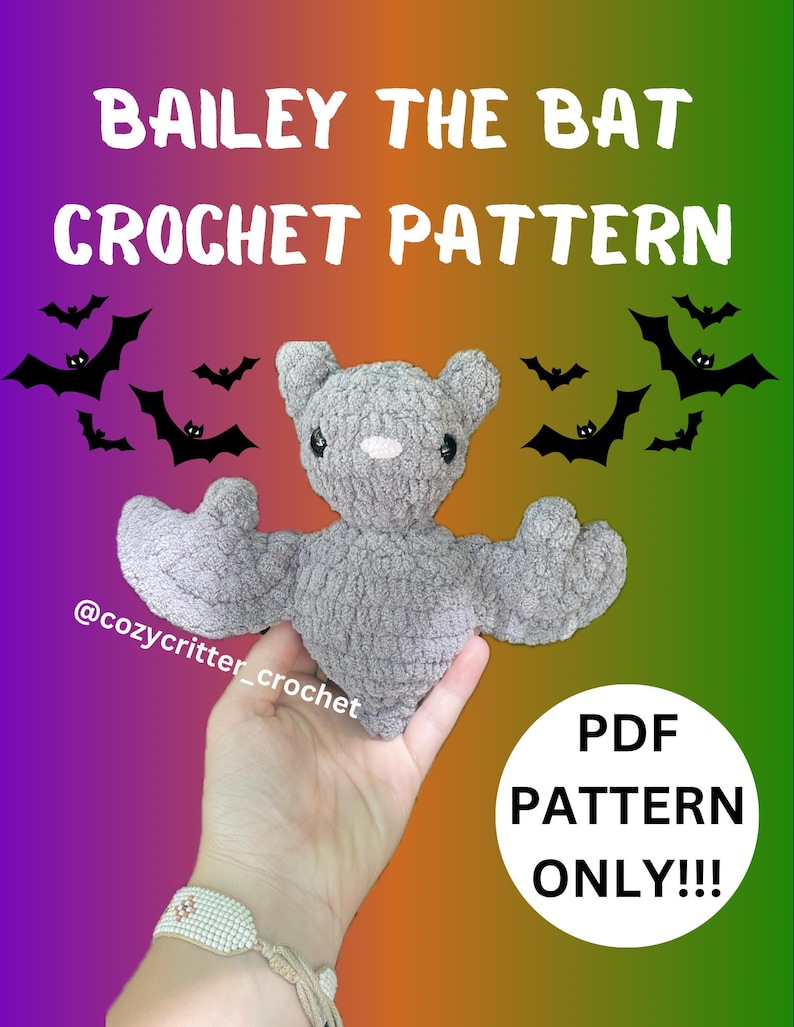 Low-sew Bat Crochet Pattern (pdf Pattern Only) - Etsy