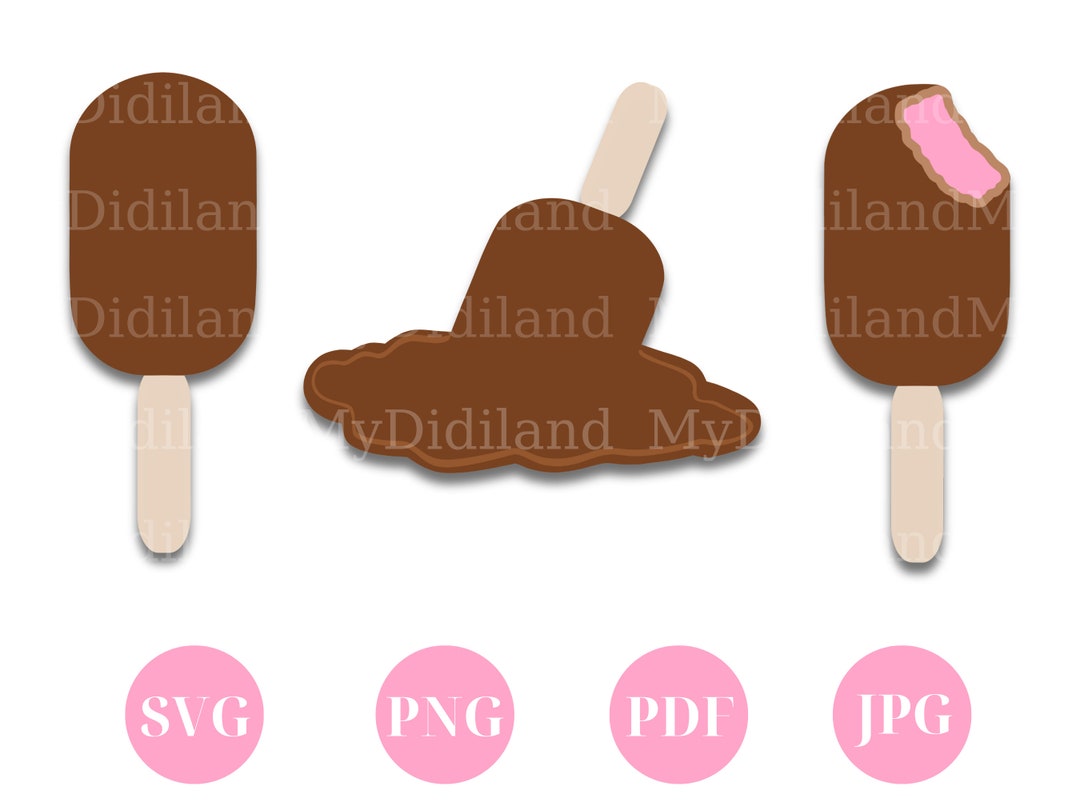Melted Ice Cream Bundle, Popsicle Svg, Clipart, Layered Svg Files ...