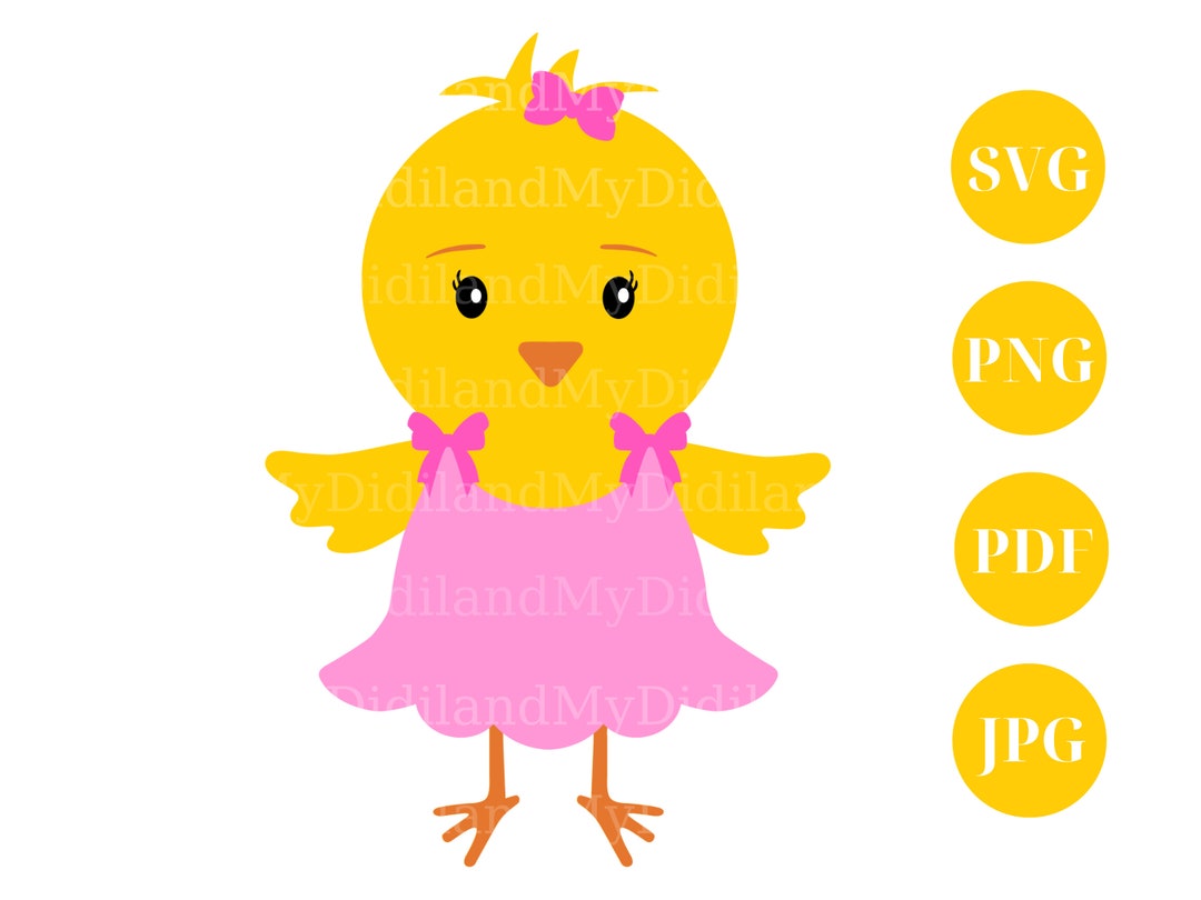 Cute Baby Chick Svg, Chicken Girl Svg Png, Chick Cut File and Clipart ...