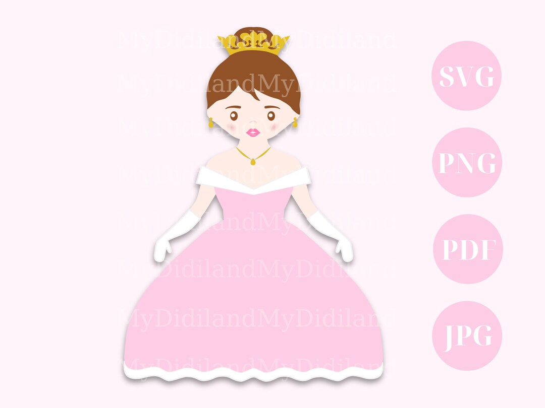 Cute Princess Svg, Princess Svg File, Fairy Tale Princess Svg, Princess ...