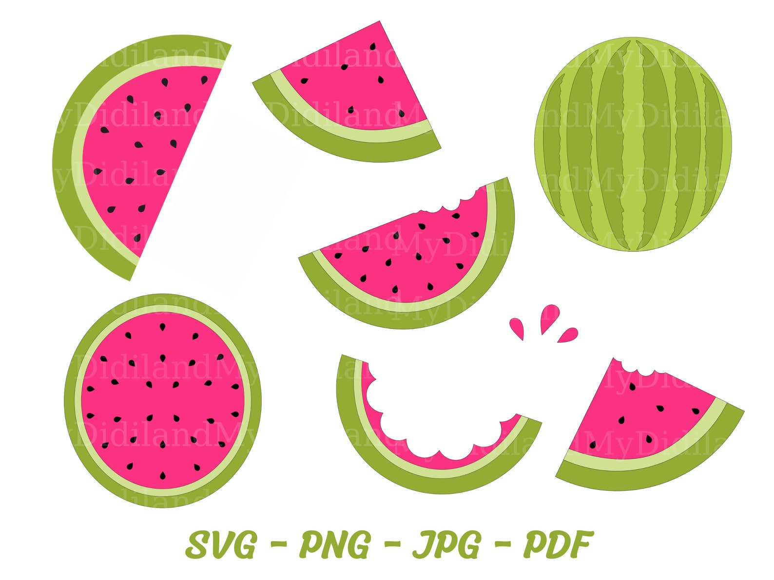 Watermelon Svg Cut File, Watermelon Clipart, Watermelon Slice Svg ...