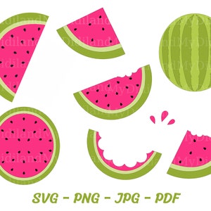 Watermelon Svg Cut File, Watermelon Clipart, Watermelon Slice Svg ...