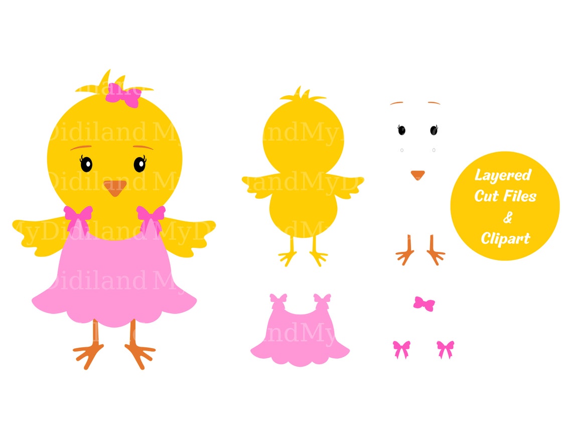 Cute Baby Chick Svg, Chicken Girl Svg Png, Chick Cut File and Clipart ...