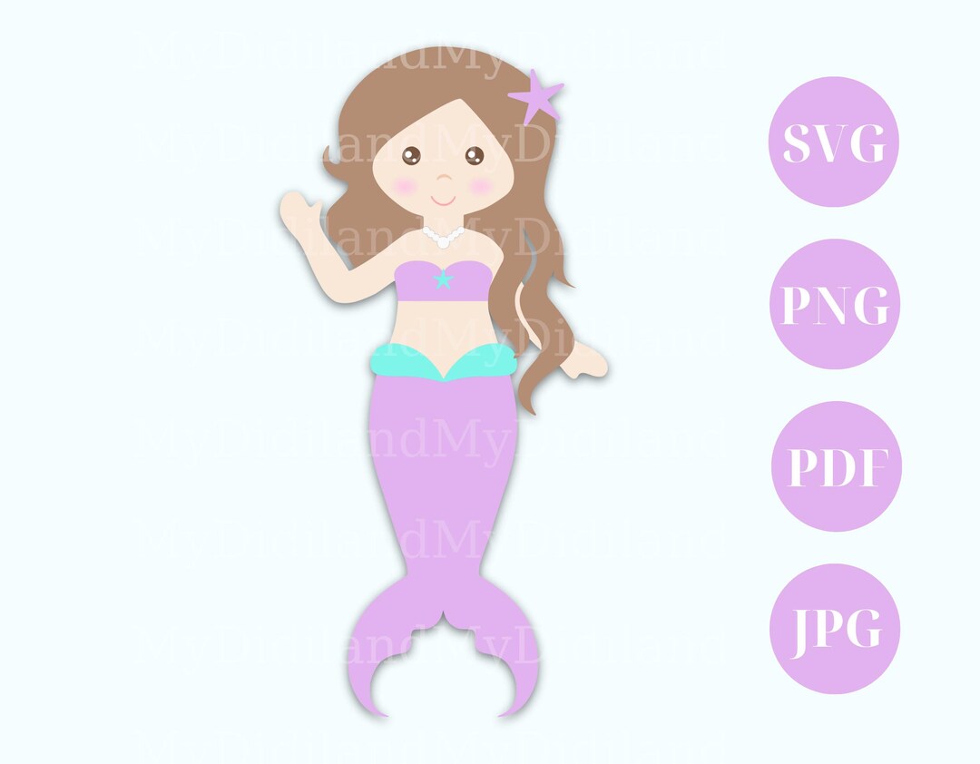 Mermaid Svg Cut File, Cute Mermaid Svg Png, Clip Art, Mermaid Clipart ...