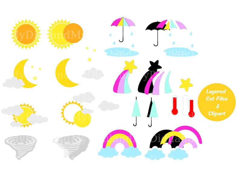 Weather SVG Bundle, Weather Svg Files, Weather Cutting Files for Cricut ...