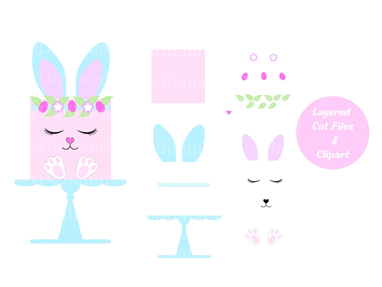 Bunny Cake Svg, Cake Cut File SVG, Cake Svg Png, Cut Files for Cricut ...