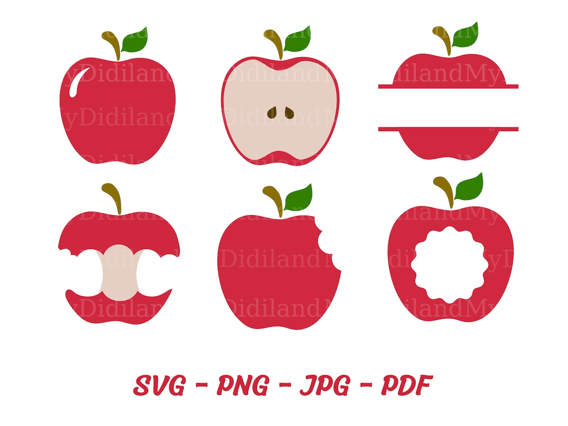 Apple Svg Cut File, Red Apple Svg, Fruit Svg Png, Apple Slice, Apple ...
