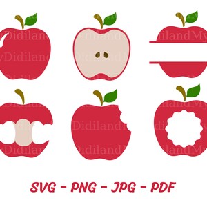 Apple Svg Cut File, Red Apple Svg, Fruit Svg Png, Apple Slice, Apple ...
