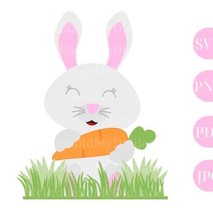 Bunny With A Carrot Svg, Easter Svg, Bunny Svg Png, Cute Bunny Svg ...