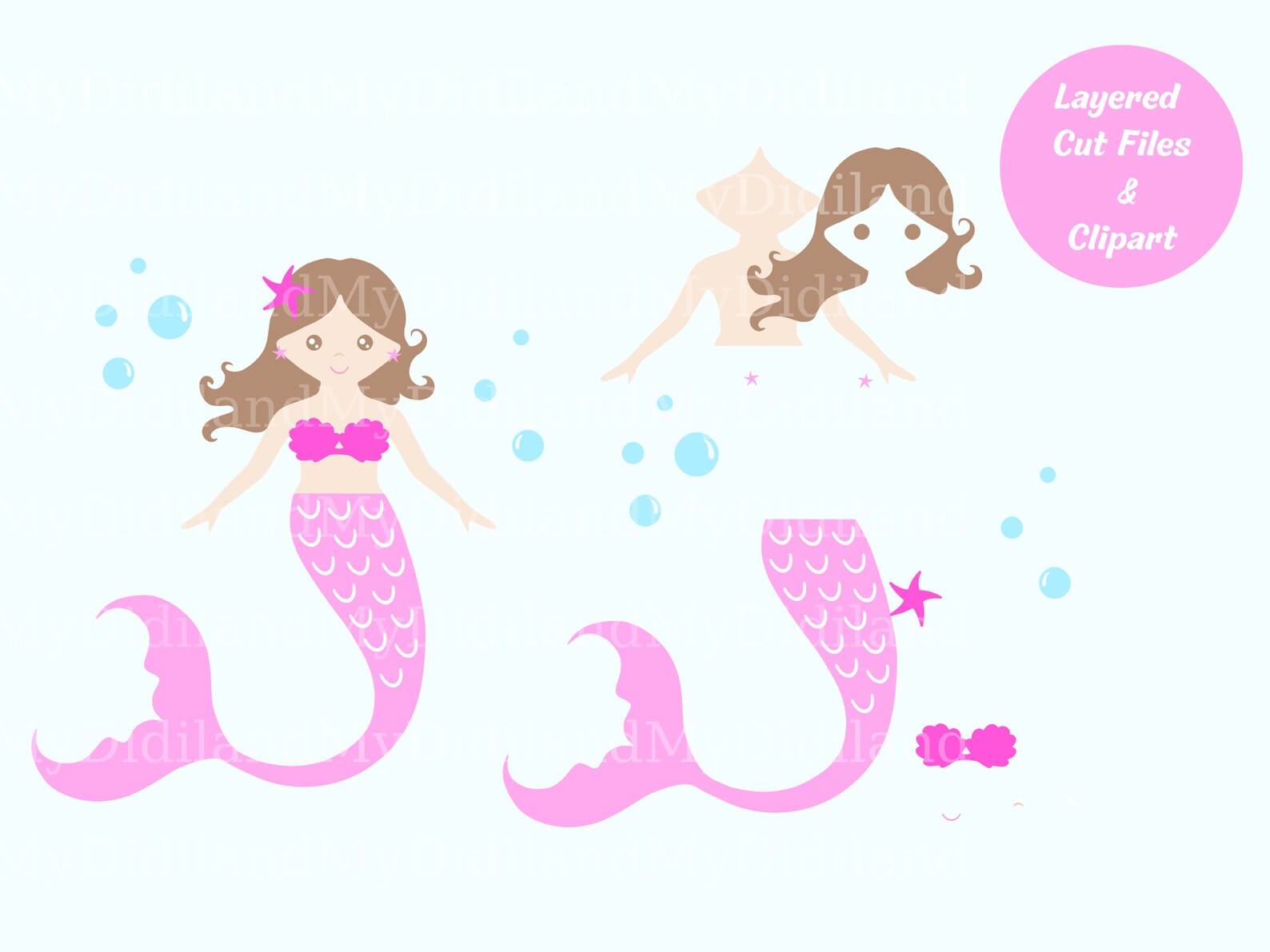 Cute Mermaid Svg Cut File, Instant Download, Mermaid Svg, Summer, Sea ...