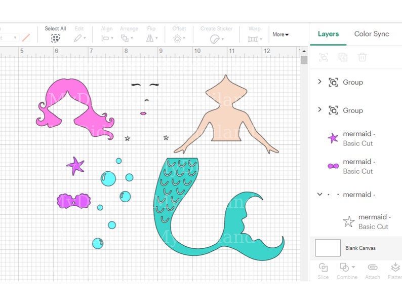 Mermaid SVG, Cute Mermaid Svg Cut File and Clip Art, Sea, Summer ...