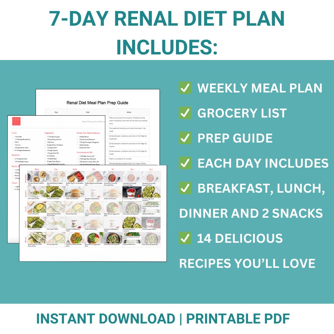 Renal Diet Bundle: Ultimate 7-day Kidney Diet Plan Kidney-friendly Food ...