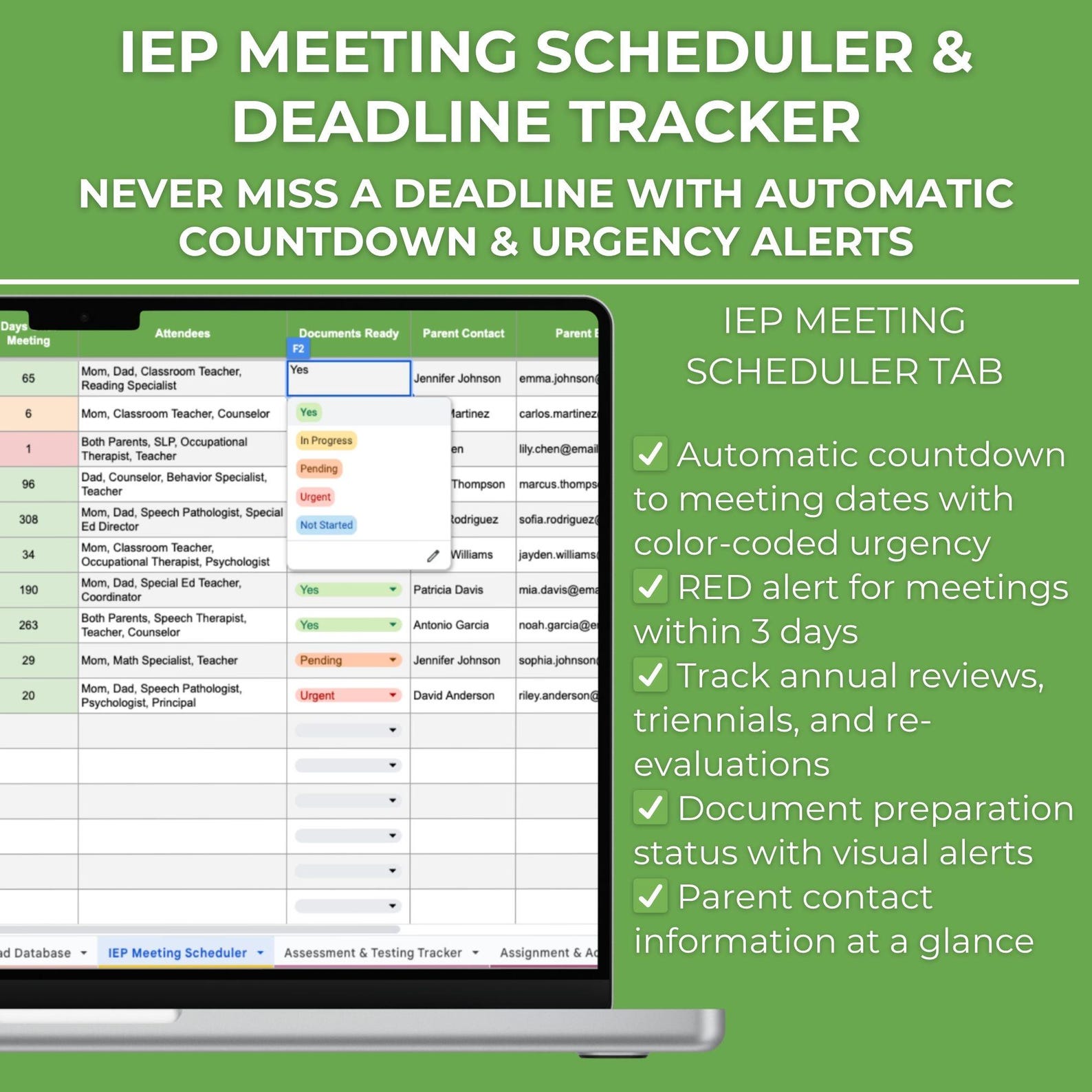 Special Ed Planner & IEP Data Tracker Spreadsheet | Google Sheets ...
