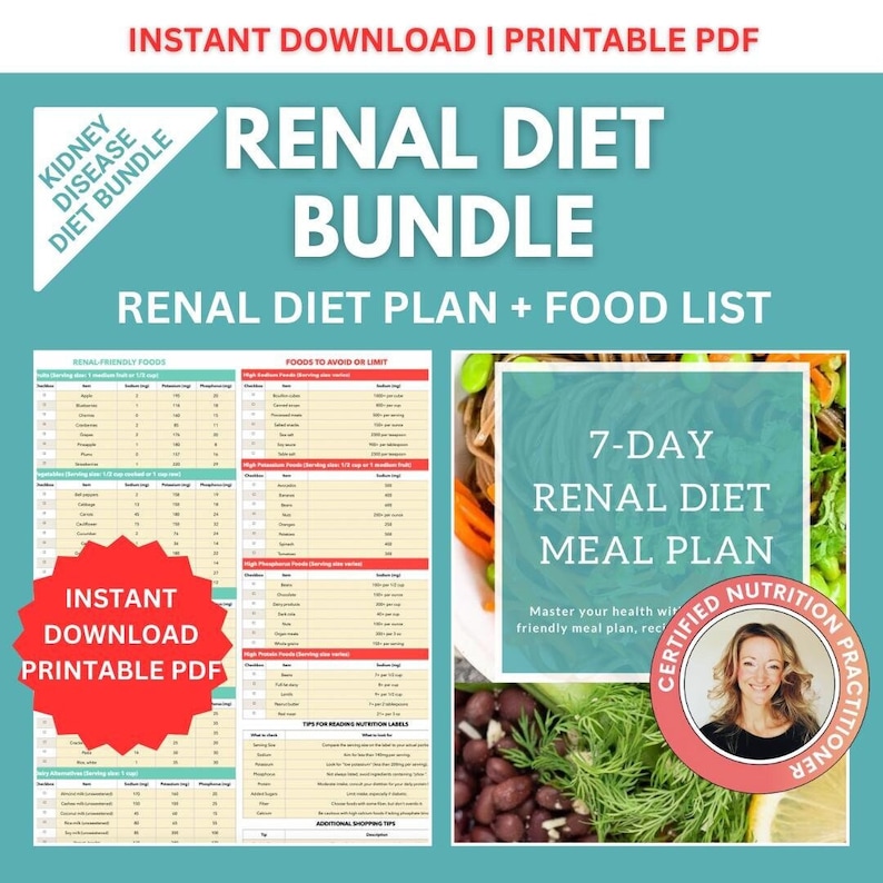 Renal Diet Bundle: Ultimate 7-day Kidney Diet Plan Kidney-friendly Food ...