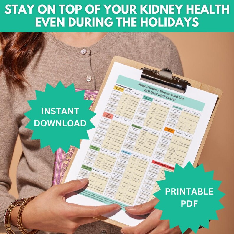 Stage 3 Kidney Disease Food List-holiday Diet Guide: Printable Food ...