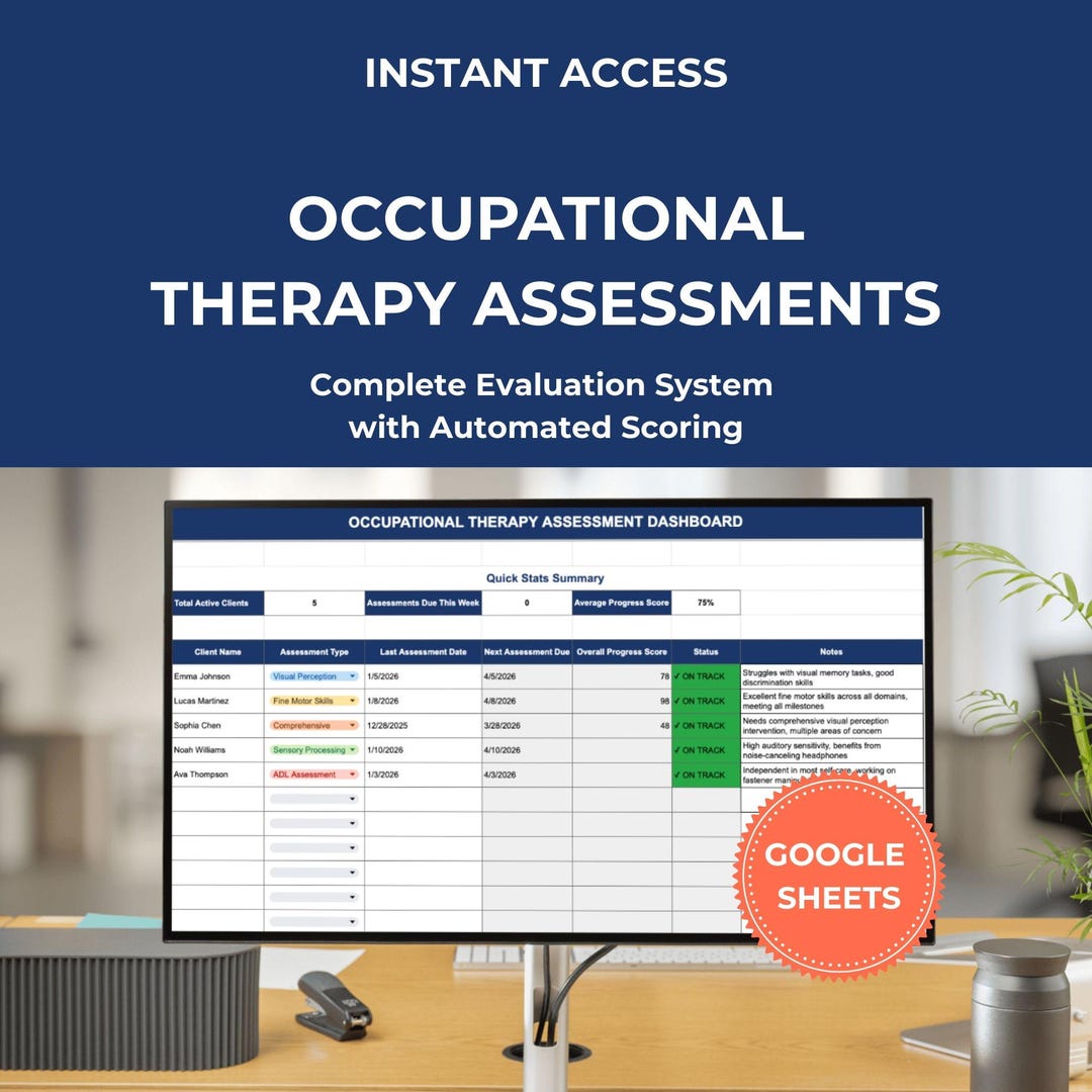 Occupational Therapy Assessments: Complete Evaluation Tracker With ...