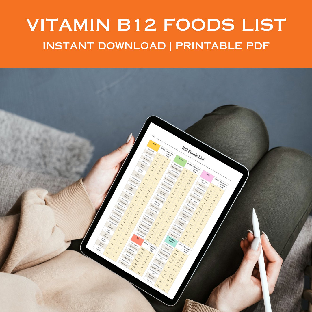 Vitamin B12 Foods Printable - Ultimate B12 Grocery List & Shopping Guide, Vitamin B12 Rich Foods ...