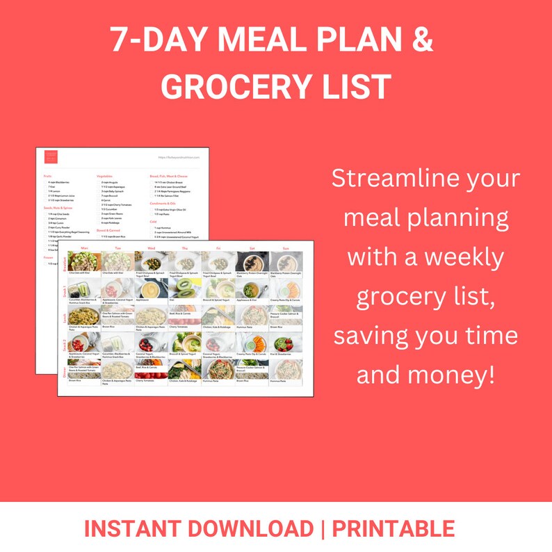 Diabetic Meal Plan 7 Day Diabetic Menu Low Glycemic Foods Easy Pdf Instant Download Etsy