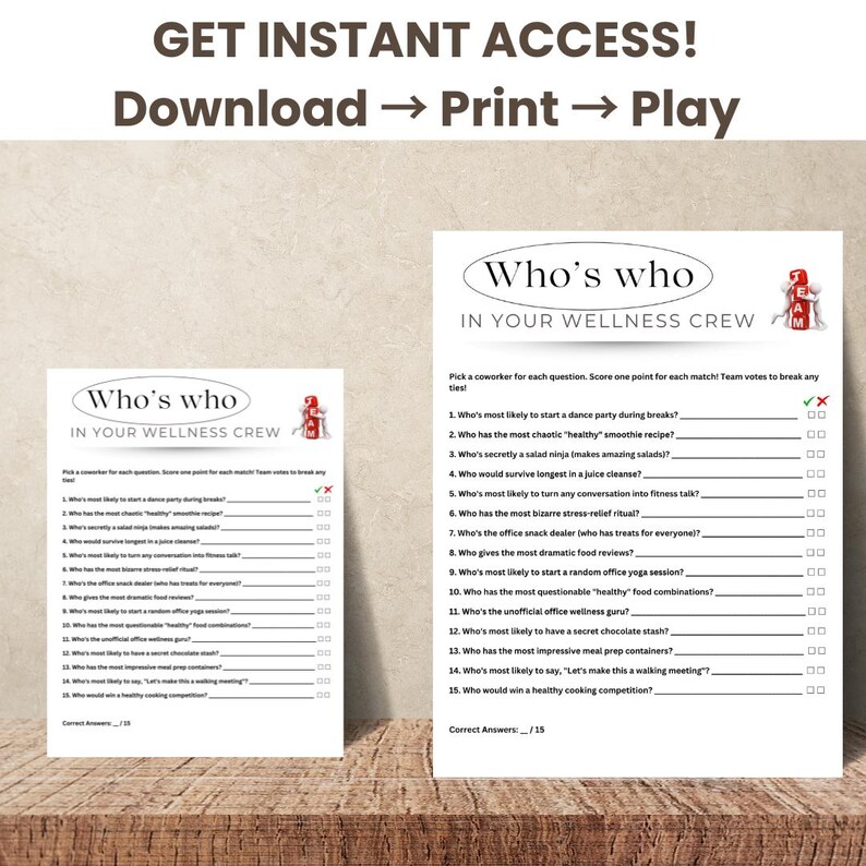 Team Building Games: Office Wellness Quiz for Staff Meetings ...