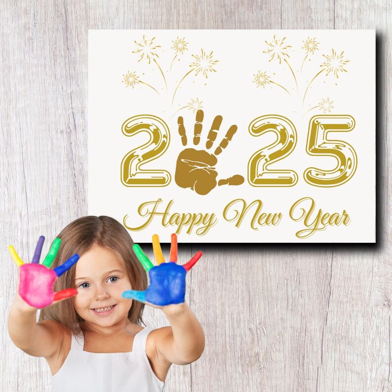 2026 New Year Handprint Art: Kids Family Memory Keepsake Activity (PDF ...