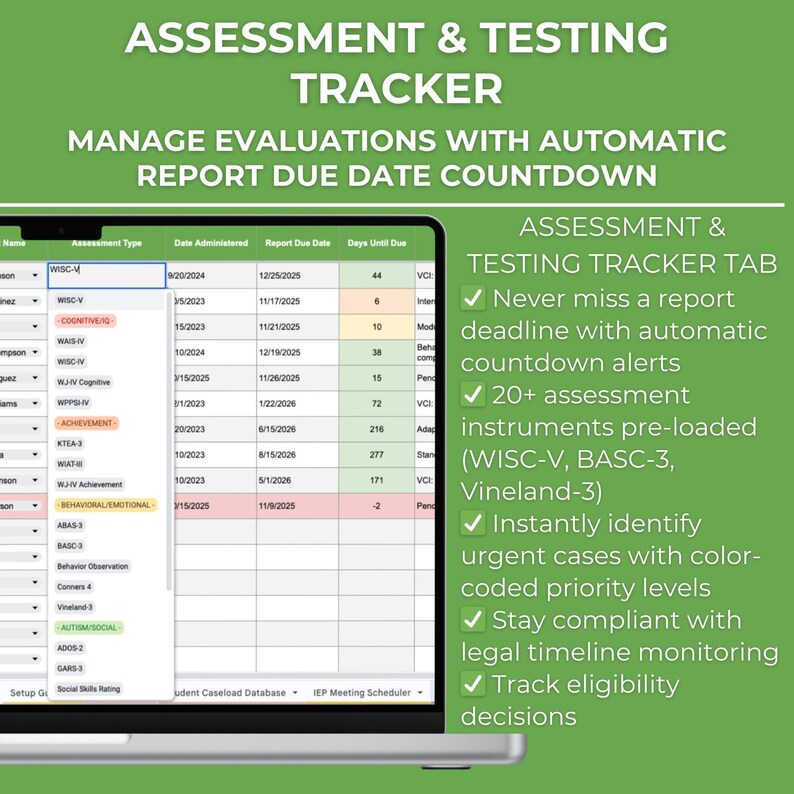 Special Ed Planner & IEP Goal Progress Spreadsheet | Google Sheets Template for Special ...