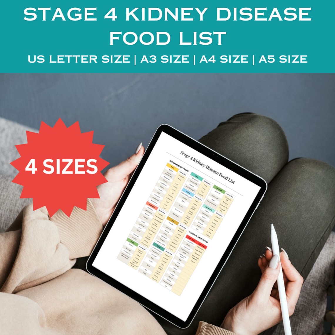 Stage 4 Kidney Disease Food List: Printable CKD Diet Guide With Kidney ...