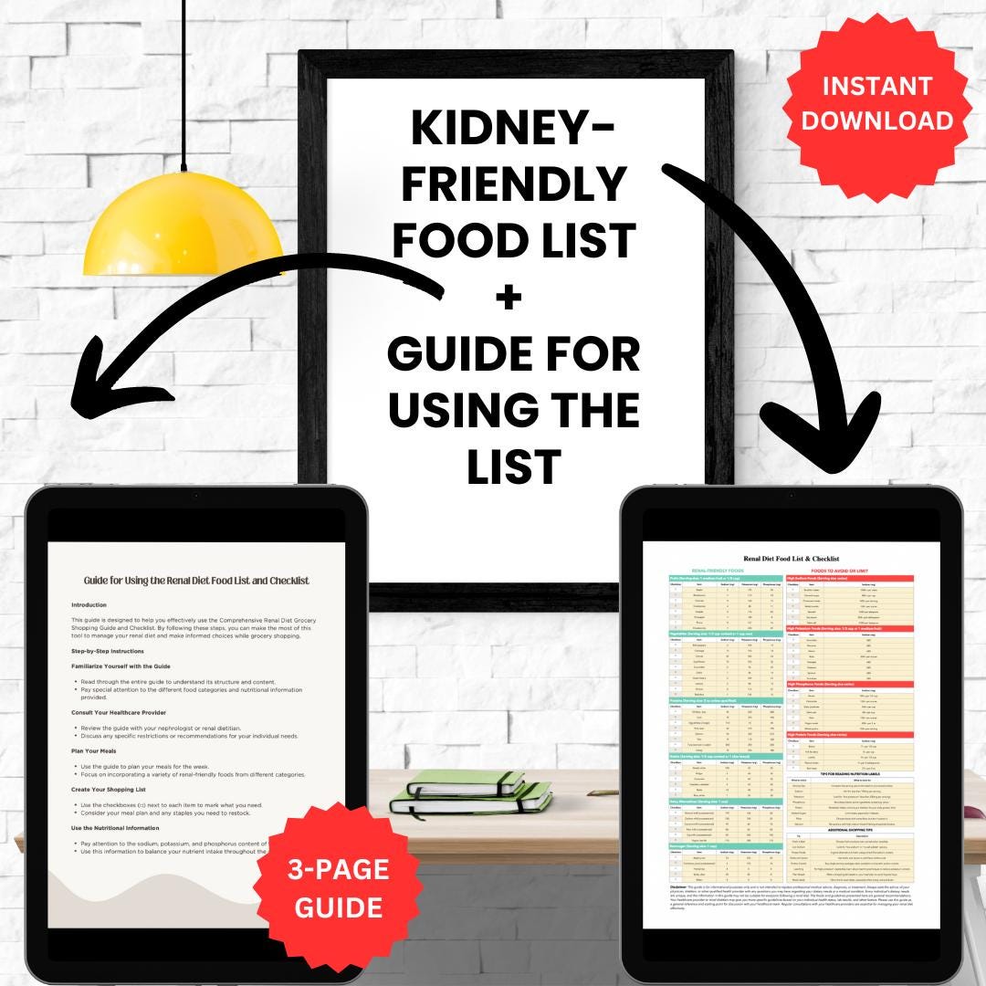 Renal Diet Bundle: Ultimate 7-day Kidney Diet Plan Kidney-friendly Food ...
