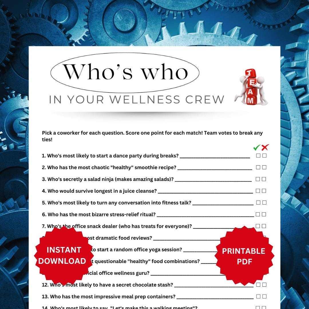 Team Building Games: Office Wellness Quiz for Staff Meetings ...