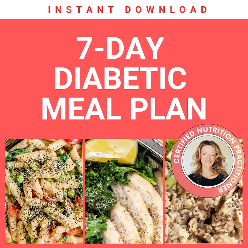 Diabetic Meal Plan 7 Day Diabetic Menu Low Glycemic Foods Easy Pdf Instant Download Etsy