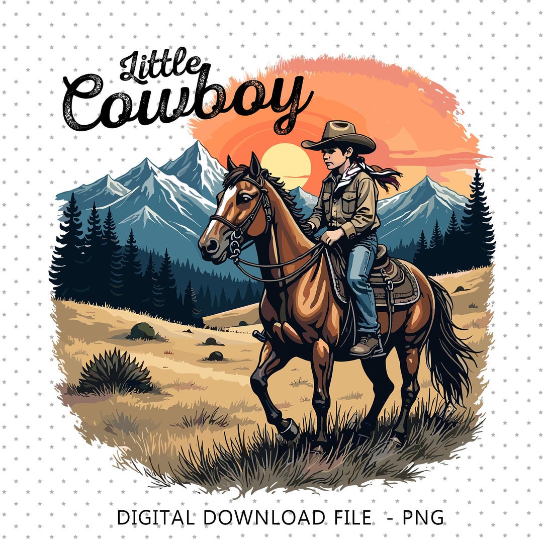 Little Cowboy PNG, Western Boy Riding Horse Clipart, Cowboy Kid ...