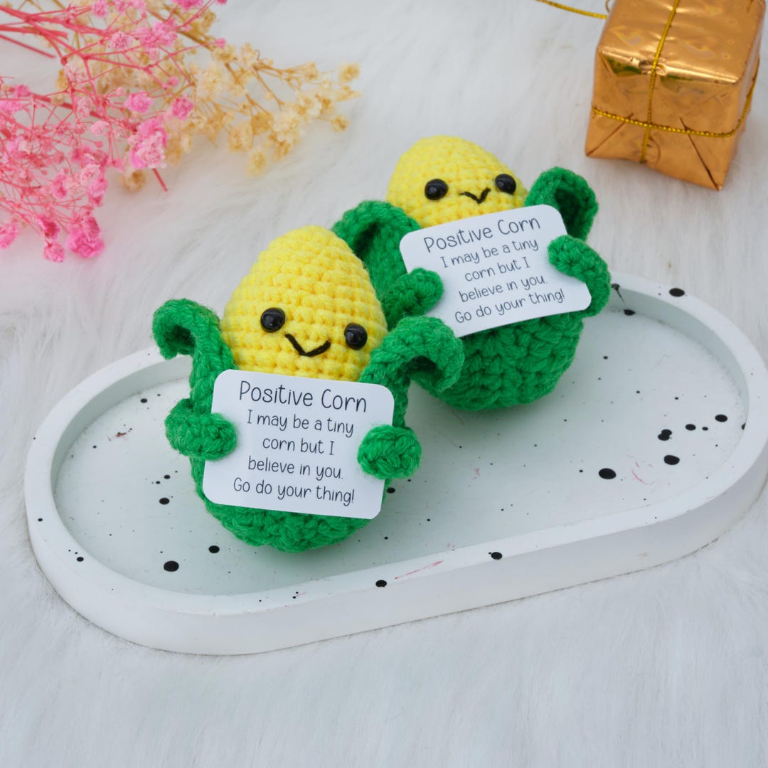 Handmade Crochet Corn Doll, Crochet Corn, Emotional Positive Support ...