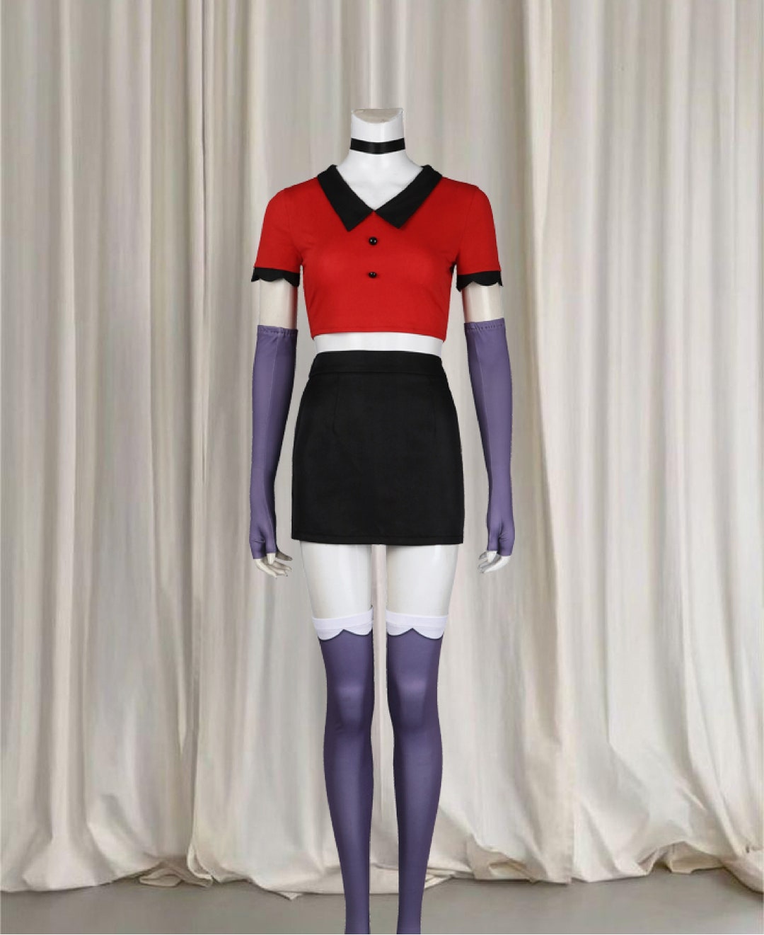 Vaggie, Red Dress, Hazbin Hotel High-end Cosplay Custome for Halloween ...