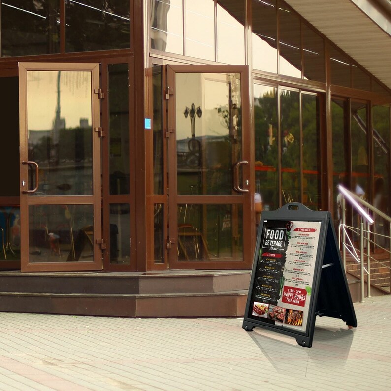 A-frame Sidewalk Curb Sign, Displays Street Signpro With Lens ...