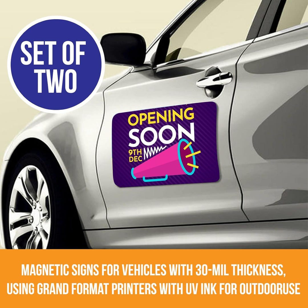 2pc Custom Full Color Magnetic Car Signs, Ready in One Day for Business ...
