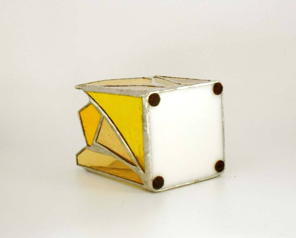 Yellow Stained Glass Candle Holder - Etsy