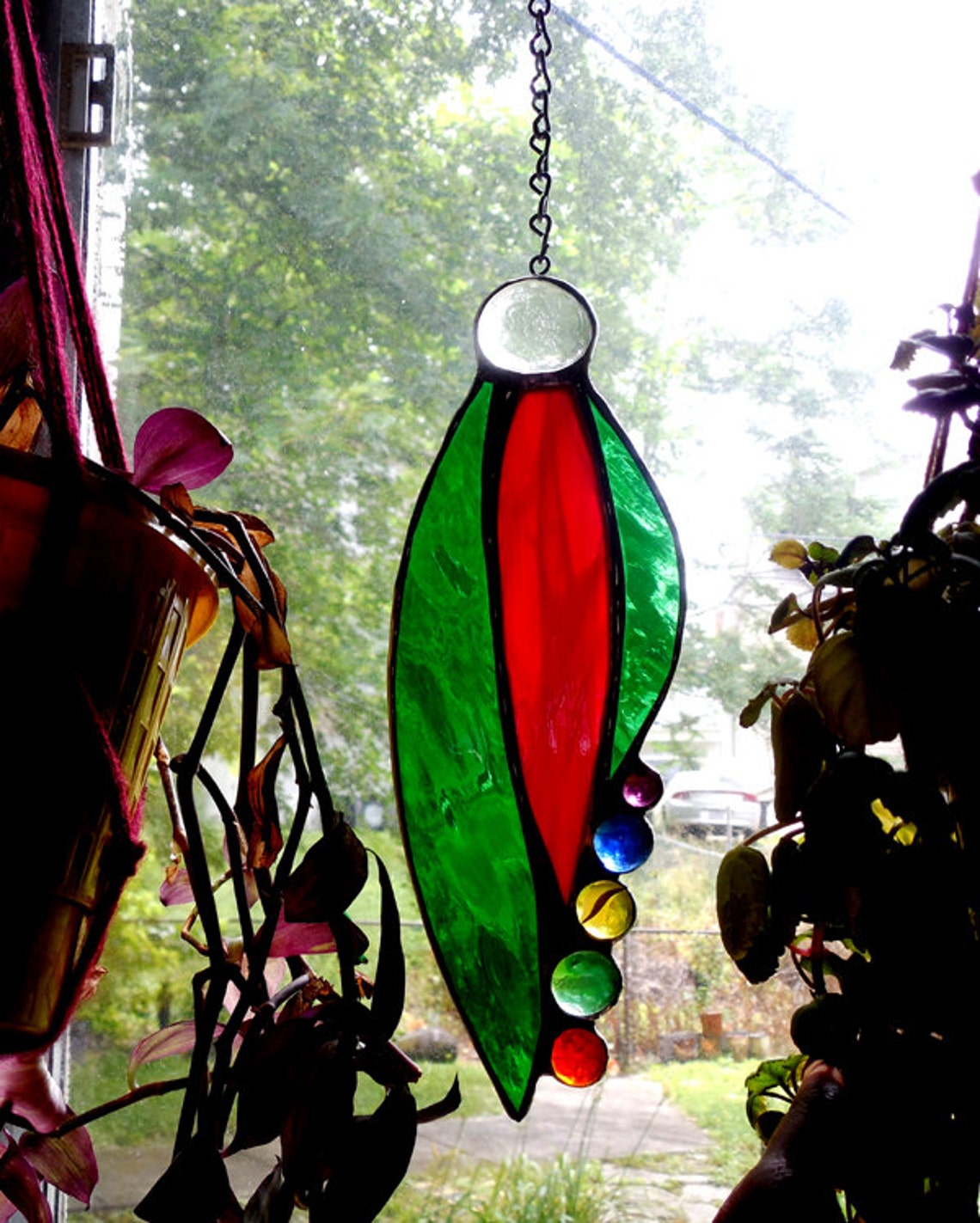 Stained Glass Sun Catcher With Glass Jewels - Etsy