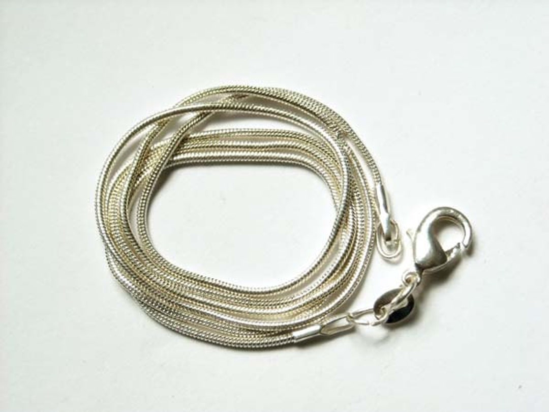 16 Inch 1mm Silver Plated Snake Chain - Etsy